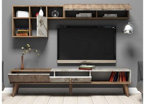 Designová TV sestava Cadelaria ořech bílý