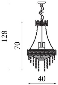 Searchlight 1611-6SB - Lustr na řetězu LOUIS PHILLIPE 6xE14/60W/230V