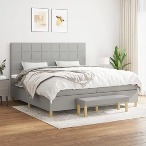 Box spring postel s matrací světle šedá 200 x 200 cm textil 3137181