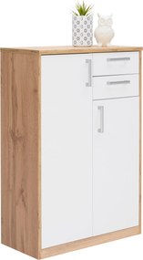XXXLutz KOMODA, bílá, dub wotan, 72/110/36 cm Xora - Široké komody - 000017003308