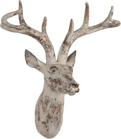 Béžová antik nástěnná dekorace Jelen Deer - 33*16*37 cm