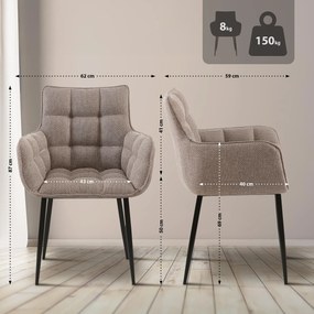 Židle Tirana látka černá konstrukce – zemitě hnědá