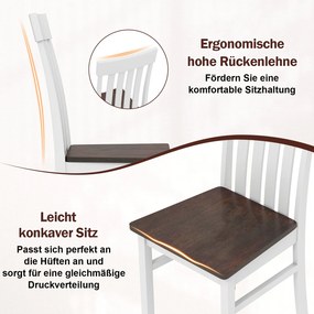 Costway Sada 2 jídelních židlí bezruké kuchyňské židle s ergonomickým opěradlem