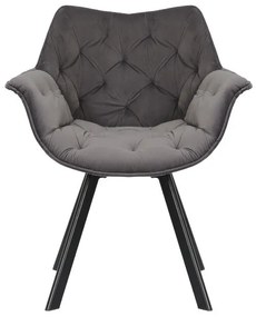 Designová otočná židle Kiara II šedý samet