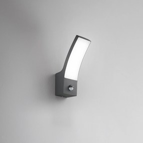 FAN LED-SAIL-APS-ANT Nástěnné svítidlo LED SAIL se senzorem hliník difuzor antracit IP65 CCT 3000-4000 K 80x160x245 mm - FANEUROPE
