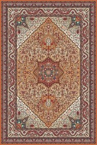 Kusový koberec vlněný Agnella Isfahan Aretuza Bordo Béžový Rozměr: 160x240 cm