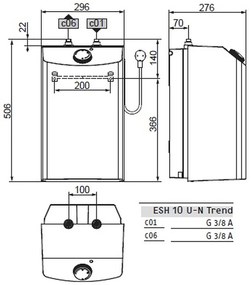 Stiebel Eltron ESH 10 U-N Trend +A Malý beztlakový ohřívač pod umyvadlo, 2kW + páková baterie 201392