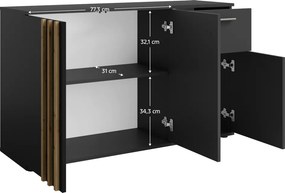 Komoda, 3D1S, černá/dub artisan, TOLIS TYP 2