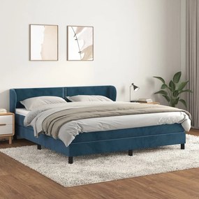 vidaXL Box spring postel s matrací tmavě modrá 180x200 cm samet