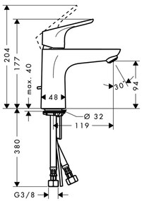 Hansgrohe Focus - Umyvadlová baterie stojánková 100 Coolstar s odtokovou garniturou, ComfortZone, chrom 31621000