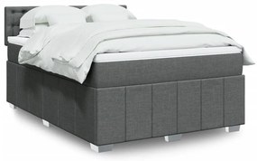 Box spring postel s matrací tmavě šedá 160x200 cm textil 3287134