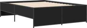 Rám postele černý 135 x 190 cm kompozitní dřevo a kov 3279902