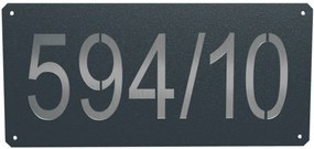 Domovní číslo tabulka lakovaná 11 Velikost: 32 x 15 cm  (L), Odstín: RAL 7016 - Antracit