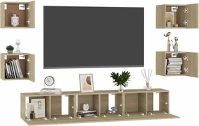 7dílný set TV skříněk dub sonoma kompozitní dřevo 3078976