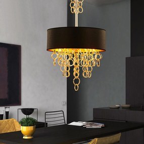 Toolight - Závěsná lampa 45cm 3xE27 APP683-3CP, černá-zlatá, OSW-05340