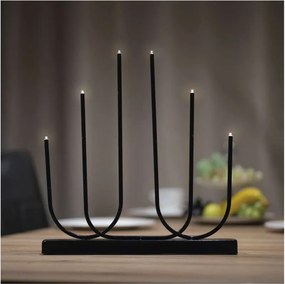 EMOS LED kovový svícen černý 40cm s časovačem DCAW24