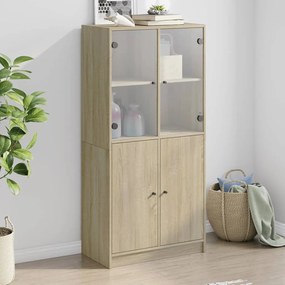 Highboard s dvířky dub sonoma 68 x 37 x 142 cm kompozitní dřevo