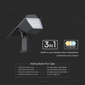 LED Solární svítidlo 2v1 LED/1,3W/3,7V 3000/4000/6400K IP65 1200 mAh