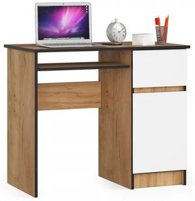 Počítačový stůl PIKSEL pravá - dub craft/bílá