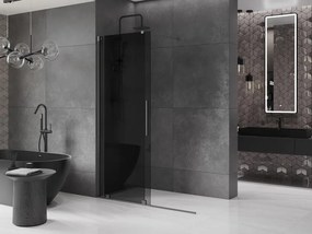 Mexen Velar, sprchová zástěna s posuvnými dveřmi Walk-in 150 x 200 cm, 8mm šedé sklo, grafit broušený, 871-150-000-43-66