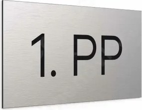 ACCEPT Označení podlaží "1. PP" - stříbrná tabulka - černý popis