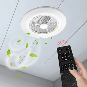 Toolight Toolight, LED stropní svítidlo s ventilátorem + dálkové ovládání APP1551-C, bílá, OSW-05180