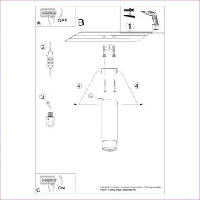 Stropní svítidlo Nero, 1x černé kovové stínítko, (22,5 cm), g