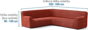 Bielastické potahy COSTINA měděná rohová sedačka (š. 350 - 530 cm)