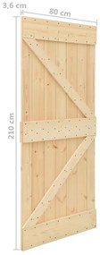 Posuvné dveře se setem kování 80 x 210 cm masivní borové dřevo