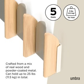Béžový/v přírodní barvě ocelový nástěnný věšák 43 cm Saloon – Umbra