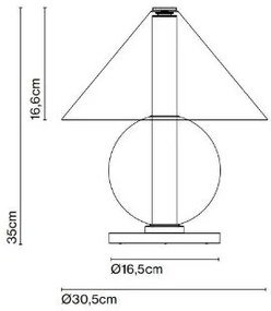 Marset Fragile, designová stolní lampa LED 3,6W 2200K z ambrového skla se stmívačem, výška 35cm