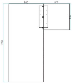 Rohový kancelářský psací stůl PRIMO FLEXIBLE 1800 x 1400 mm, buk