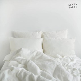 Bílé lněné povlečení na jednolůžko 135x200 cm – Linen Tales