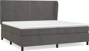 Box spring postel s matrací tmavě šedá 200x200 cm samet 3129172