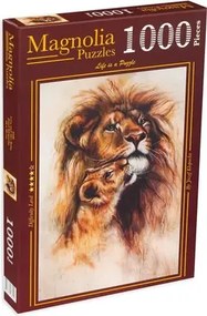 MAGNOLIA Puzzle Lev a jeho mládě / 1000 dílků / 48 x 68 cm