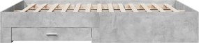 Rám postele se zásuvkami betonově šedý 150 x 200 cm kompozit 3280380