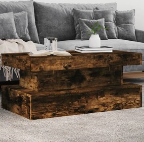 vidaXL Konferenční stolek s LED osvětlením 90 x 50 x 40 cm [839848] Barva: kouřový dub