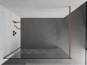 Mexen Kioto, sprchová zástěna Walk-In 80 x 200 cm, 8mm čiré sklo bílý vzor, ​​měděný matný profil, 800-080-101-65-85