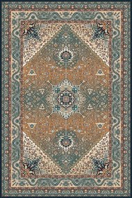 Kusový koberec vlněný Agnella Isfahan Aretuza Szmaragd Béžový / Zelený Rozměr: 133x180 cm