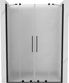 Mexen Velar Duo, posuvné sprchové dveře do otvoru 150 cm, 8mm sklo námraza, černá matná, 871-150-000-32-70