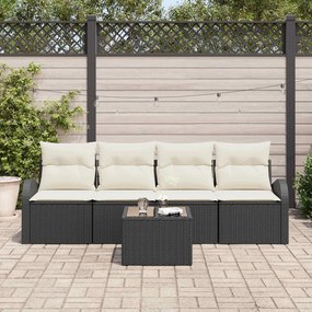 Sada zahradních pohovek 5 pcs 4-Seater Černá a krémová 3354576
