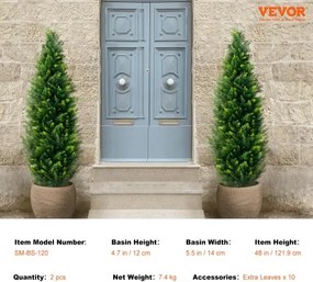 2 Kusů 1,2 m Umělý cedr Topiary Strom Umělá rostlina UV Dekor vnitřní/venkovní