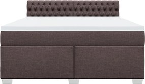 Box spring postel s matrací tmavě hnědá 180x200 cm textil 3285977