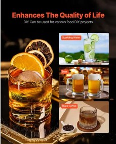 Sada na lisování ledových koulí Výrobník 60 mm průhledné koule do whisky