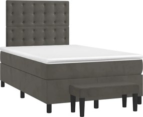 Box spring postel s matrací tmavě šedý 120x190 cm samet 3270494