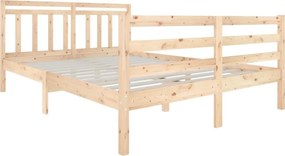 vidaXL Rám postele 135 x 190 cm Double masivní dřevo [3100632] Barva: Bílá