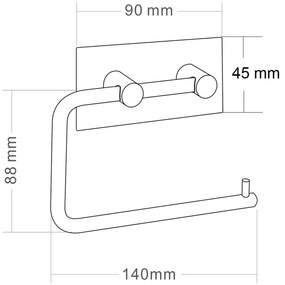 Sapho, Samolepící držák toaletního papíru, broušená nerez, 33207