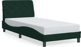 Rám postele bez matrace tmavě zelená 90 x 190 cm samet 3207896