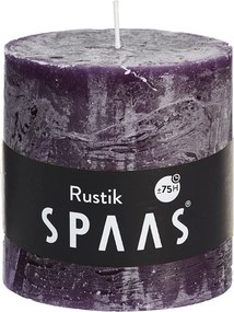 SPAAS Svíčka válec rustikální 10x10cm tmavě fialová