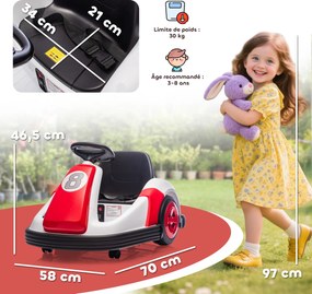 AIYAPLAY dětský autíčko na baterie 6V, 360° otáčení, elektrické dětské autíčko s dvojitým motorem, hudbou a klaksonem